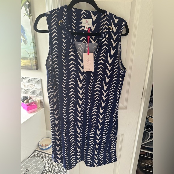 JB by Julie Brown | Dresses | Navy Blue And White Sleeveless Dress ...